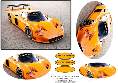 Maserati Race Car Easy Pyramid Card 5x7 - CUP776321_601 | Craftsuprint