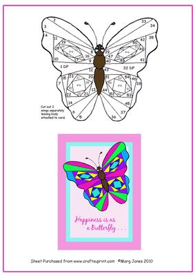 Butterfly Iris Folding Pattern - CUP80495_601 | Craftsuprint