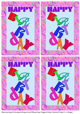Happy Birthday Reverse If Sheet 2 - 4 Images - CUP88706_601 | Craftsuprint