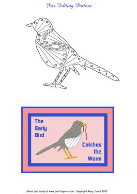 Mockingbird Iris Folding Pattern - CUP93559_601 | Craftsuprint