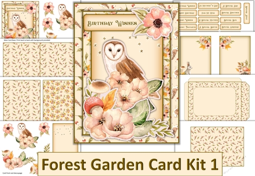 Forest Garden Card Kit 1 22 different sentiments, envelope and inserts ...