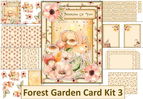 Forest Garden Card Kit 3 22 different sentiments, envelope and inserts ...