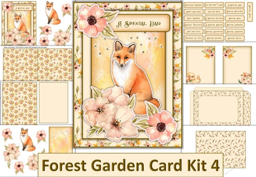Forest Garden Card Kit 4 22 different sentiments, envelope and inserts ...