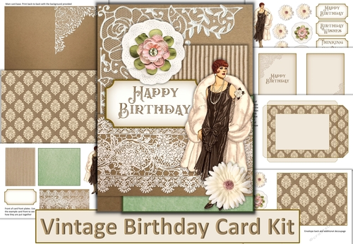 Vintage Retro Birthday Card with inserts and envelope - CUP1269668 ...