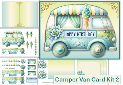 Camper Van Card Kit 2. - CUP1292889_120789 | Craftsuprint