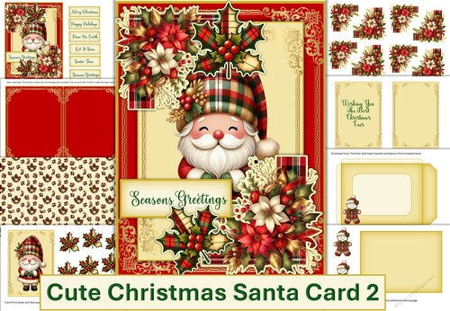 Christmas Santa Card Kit 2 with inserts and envelope - CUP1328831 ...