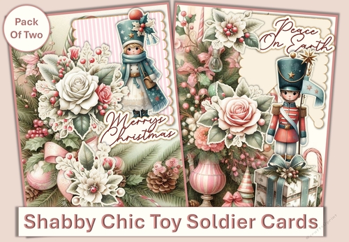Shabby Chic Christmas Cards Pack of Two with envelopes - CUP1338047 ...