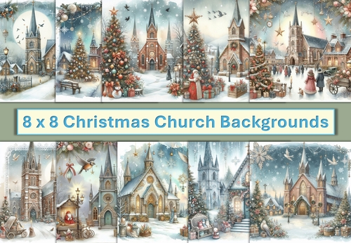 10 Christmas Church Card Fronts 8 x 8 inches JPEG - CUP1341122_120789 ...