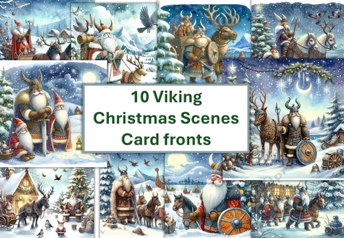 10 Christmas Viking Card Fronts 8x8 inches JPEG PK2 - CUP1350161_120789 ...