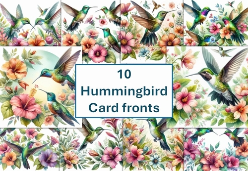 10 Humming Bird Card Fronts 8x8inches JPEG - CUP1353164_120789 ...