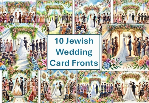 10 Jewish Wedding Card Fronts 8x8 inches JPEG - CUP1354531_120789 ...