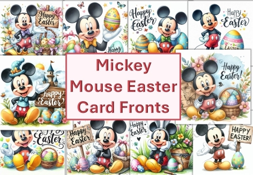 10 Mickey Mouse Happy Easter Card Fronts 8 x 8 - CUP1367172_120789 ...
