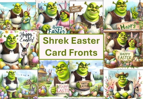 10 Shrek Happy Easter Card Fronts 8 x 8 - CUP1367176_120789 | Craftsuprint