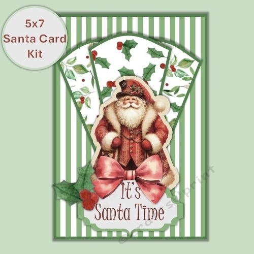 Christmas Santa Fan Card Kit PDF and JPEG - CUP1390367_120789 ...