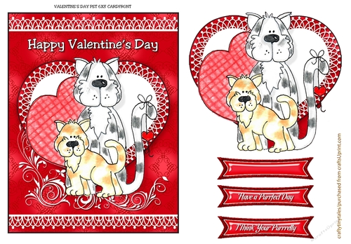 Valentines Pet Card Front Quick Card-8 - CUP1021663_1784 | Craftsuprint