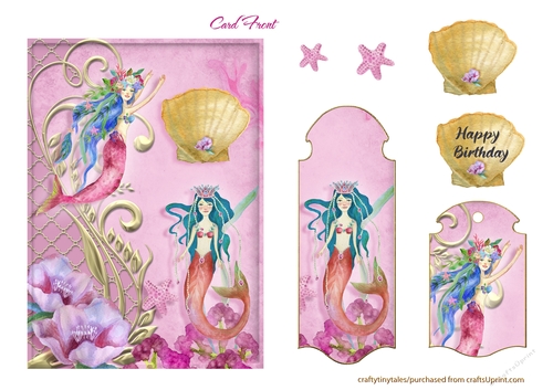 Happy Mermaids at Sea Card Front-2 - CUP1022202_1784 | Craftsuprint