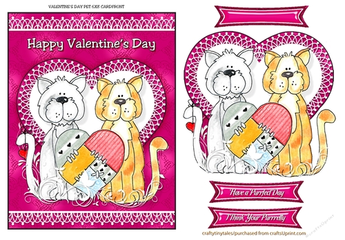Valentines Pet Card Front Quick Card-5 - CUP1023713_1784 | Craftsuprint
