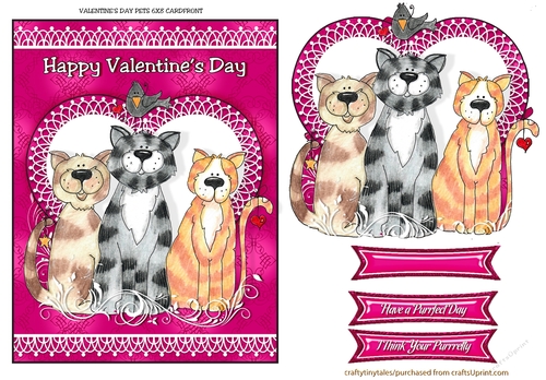 Valentines Pet Card Front Quick Card-9 - CUP1023717_1784 | Craftsuprint