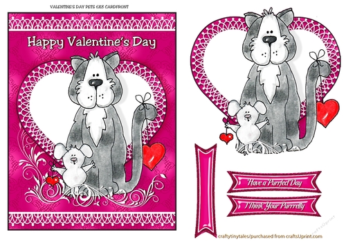 Valentines Pet Card Front Quick Card-10 - CUP1023718_1784 | Craftsuprint