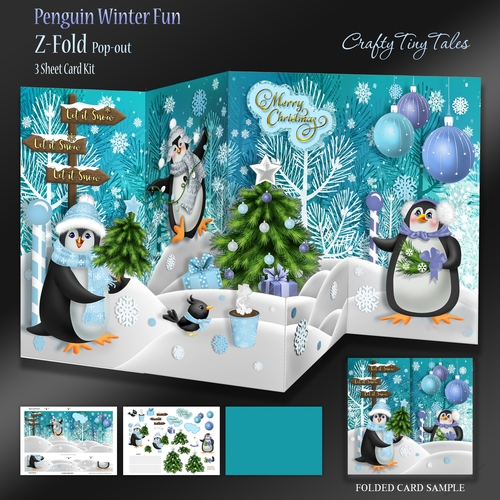 Penguin Winter Fun Z-Fold Card - CUP1083563_1784 | Craftsuprint