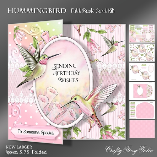 Hummingbird Fold Back Card Kit-4 - CUP1113421_1784 | Craftsuprint