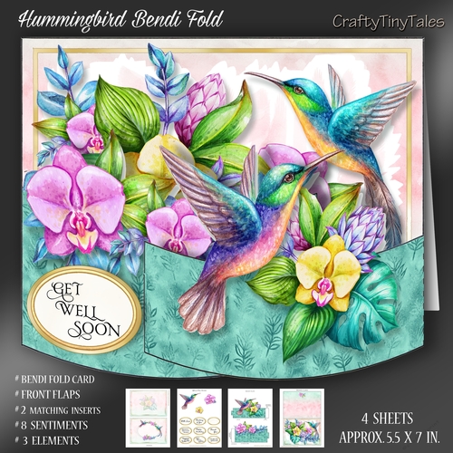 Hummingbird Bendi Fold Card - CUP1162349_1784 | Craftsuprint