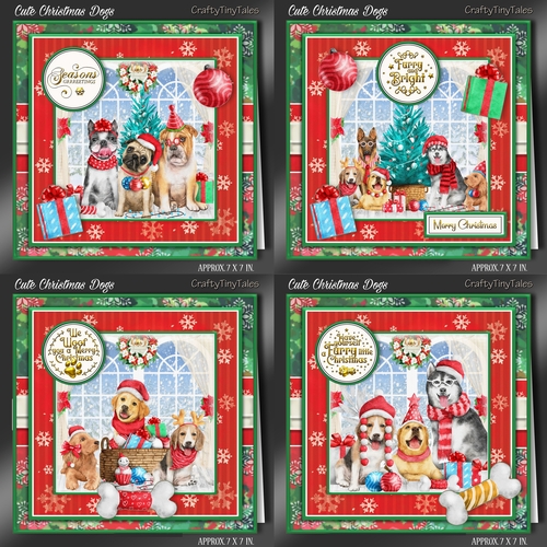 Cute Christmas Dogs BUNDLE - CUP1177126_1784 | Craftsuprint