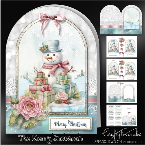The Merry Snowman Shaped Card Kit-2 - CUP1230630_1784 | Craftsuprint