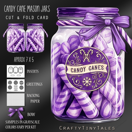 Candy Cane Mason Jars Kit-11 - CUP1261766_1784 | Craftsuprint