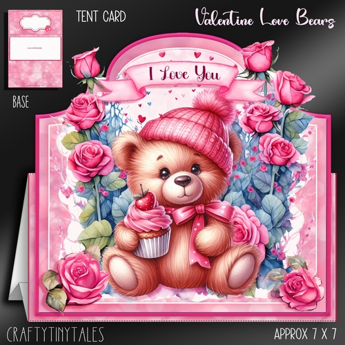 Valentine Love Bears Card Kit-1 - CUP1271389_1784 | Craftsuprint