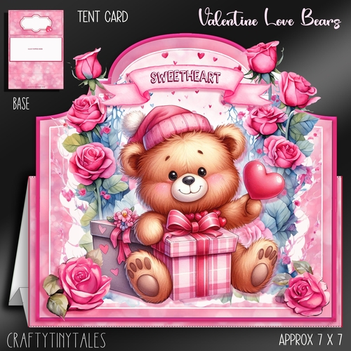Valentine Love Bears Card Kit-4 - CUP1271392_1784 | Craftsuprint