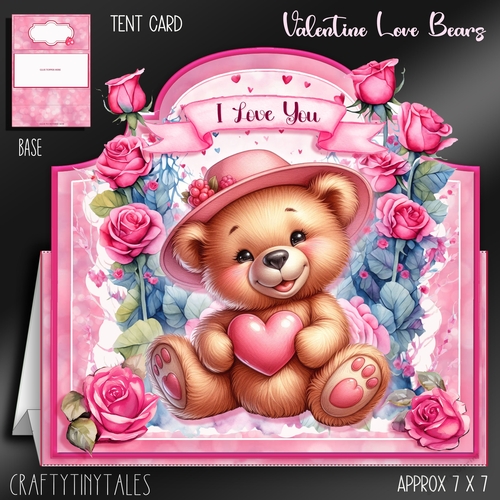Valentine Love Bears Card Kit-6 - CUP1271394_1784 | Craftsuprint