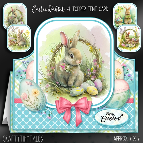 Easter Rabbit 4 Topper Tent Card Kit - CUP1284017_1784 | Craftsuprint