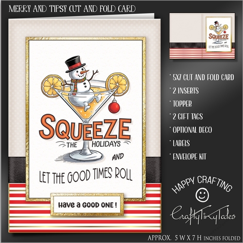 Merry and Tipsy Cut and Fold Card Kit-1 - CUP1350852_1784 | Craftsuprint