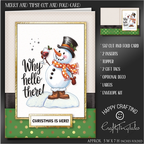 Merry and Tipsy Cut and Fold Card Kit-2 - CUP1351000_1784 | Craftsuprint