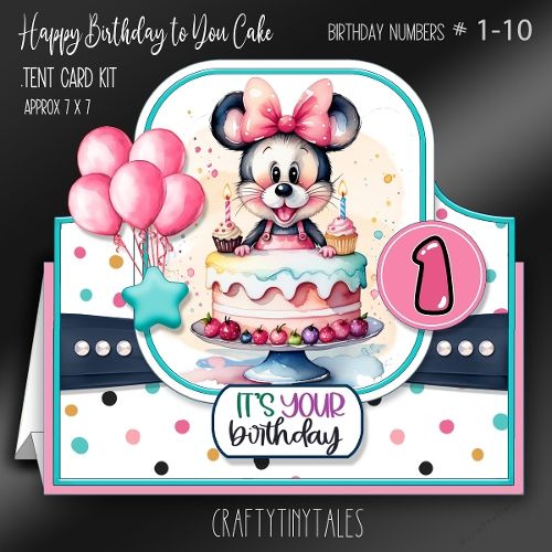 Happy Birthday to You Cake Tent Card-11 - CUP1356960_1784 | Craftsuprint
