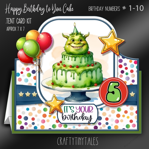 Happy Birthday to You Cake Tent Card-12 - CUP1356990_1784 | Craftsuprint