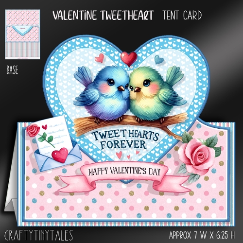 Valentine Tweetheart Tent Card Kit-2 - CUP1363101_1784 | Craftsuprint