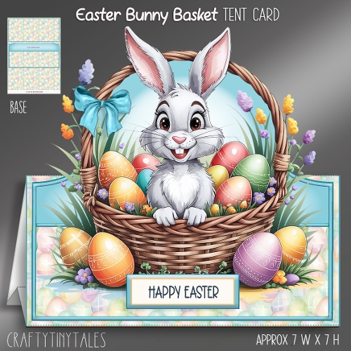 Easter Bunny Basket Tent Card - CUP1366516_1784 | Craftsuprint