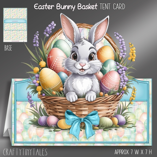 Easter Bunny Basket Tent Card-2 - CUP1366517_1784 | Craftsuprint