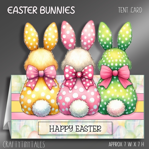 EASTER BUNNIES Tent Card Kit-1 - CUP1370994_1784 | Craftsuprint