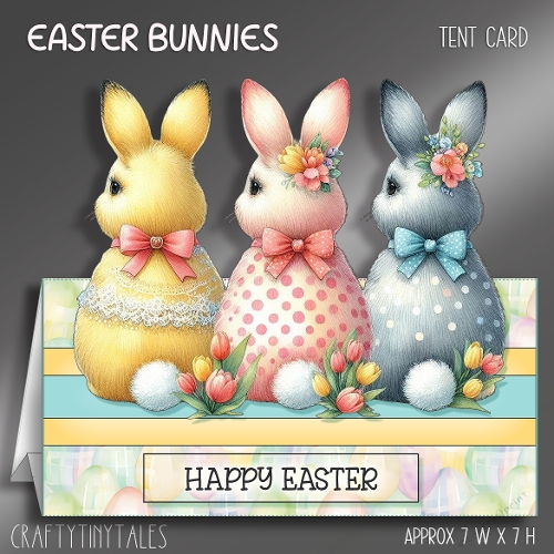EASTER BUNNIES Tent Card Kit-4 - CUP1370997_1784 | Craftsuprint