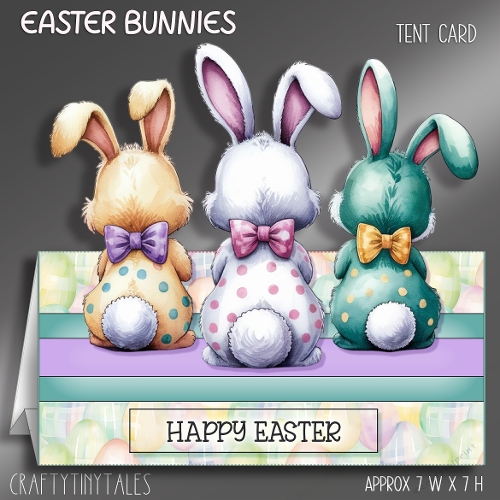 EASTER BUNNIES Tent Card Kit-6 - CUP1371070_1784 | Craftsuprint