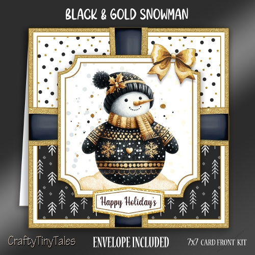 Black & Gold Snowman-8 - CUP1390109_1784 | Craftsuprint