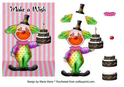 Birthday Wish Clown - CUP346404_1784 | Craftsuprint