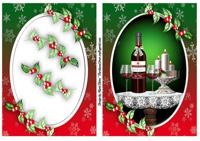 Christmas Wine Card Front and Topper - CUP349254_1784 | Craftsuprint