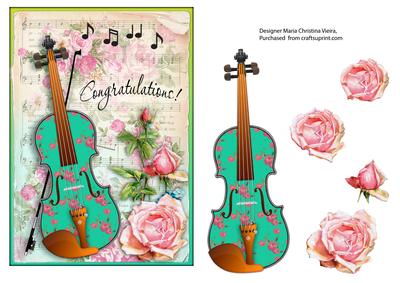 Congrats Violin Card Front - CUP494139_1784 | Craftsuprint