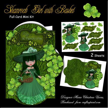 Shamrock Girl with Basket - CUP523548_1784 | Craftsuprint