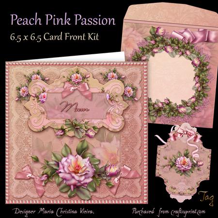 Peach Pink Passion Card Front - CUP524318_1784 | Craftsuprint