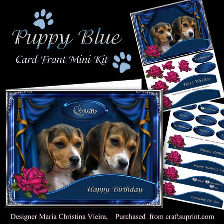 Puppy Blue Card Front Kit - CUP527428_1784 | Craftsuprint